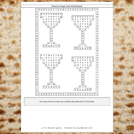 Passover Word Search | Play Q and A